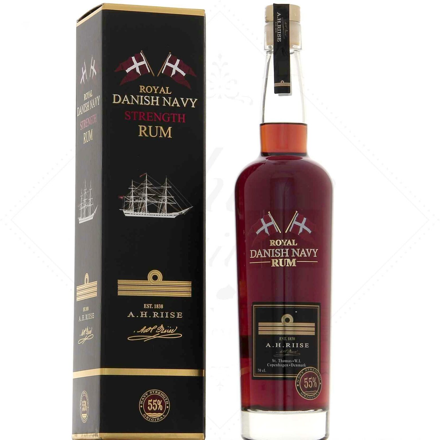 A.H. Riise Royal Danish Navy Strength Rum 55° - Rhum Attitude