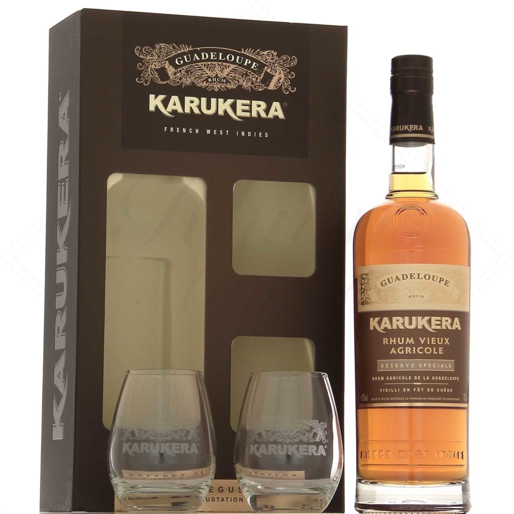 Karukera Rhum Vieux Réserve Spéciale en coffret 2 verres 42° - Rhum ...