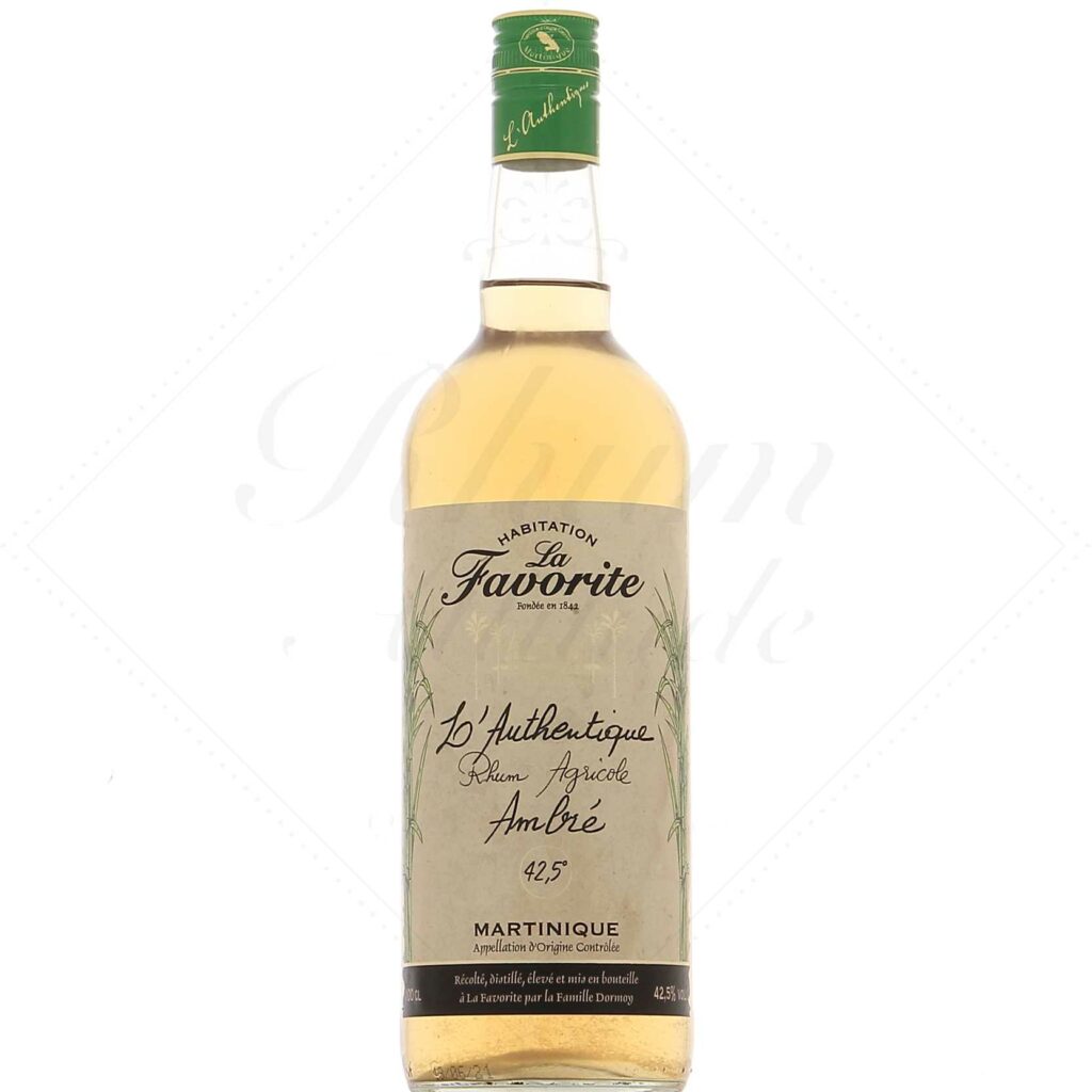 The Favorite The authentic amber agricultural rum 42.5° - 1 liter ...