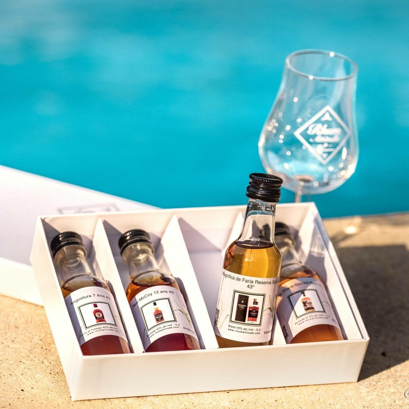 Ancienne box de 4 rhums avec un livret 40,1° - Rhum Attitude