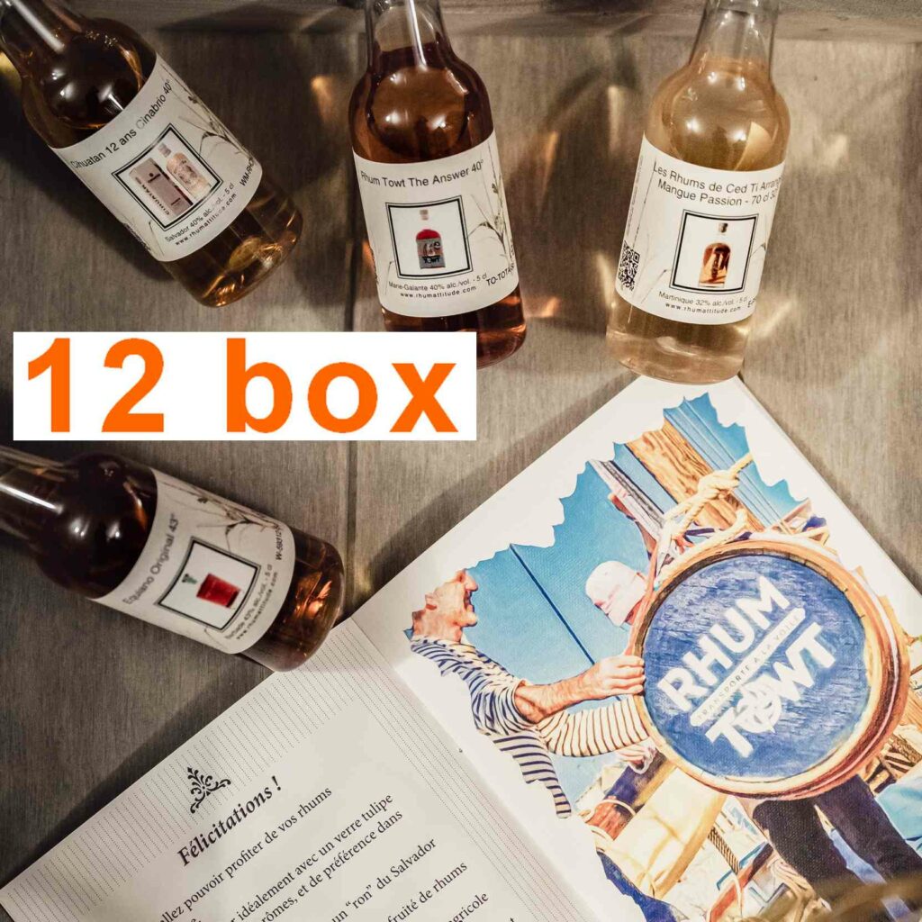 10 anciennes box de 4 rhums + 2 anciennes box de 5 rhums 41,25° - Rhum ...