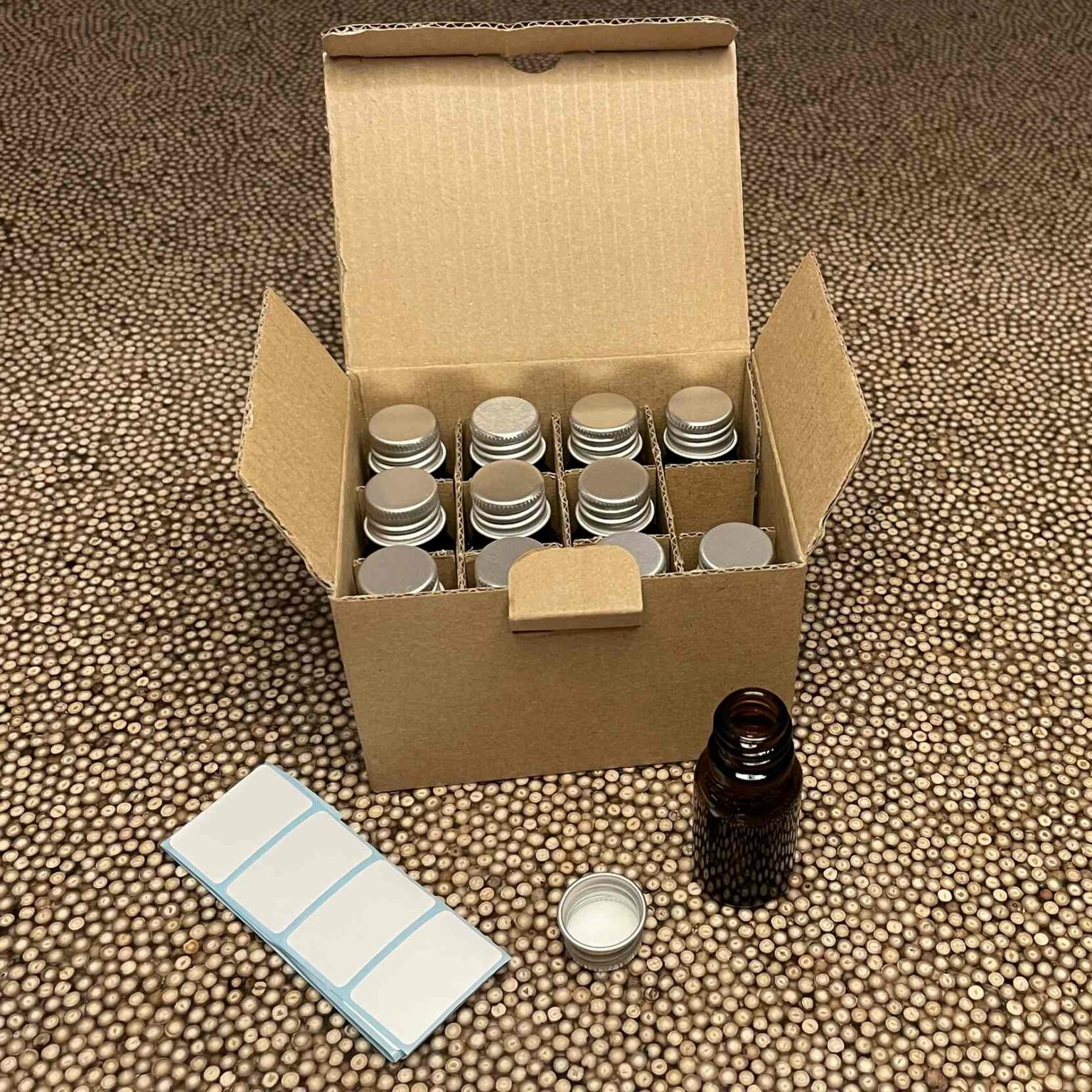 12 flacons verre opaque 1cl et capsule alu PP18 avec étiquettes - Rhum ...