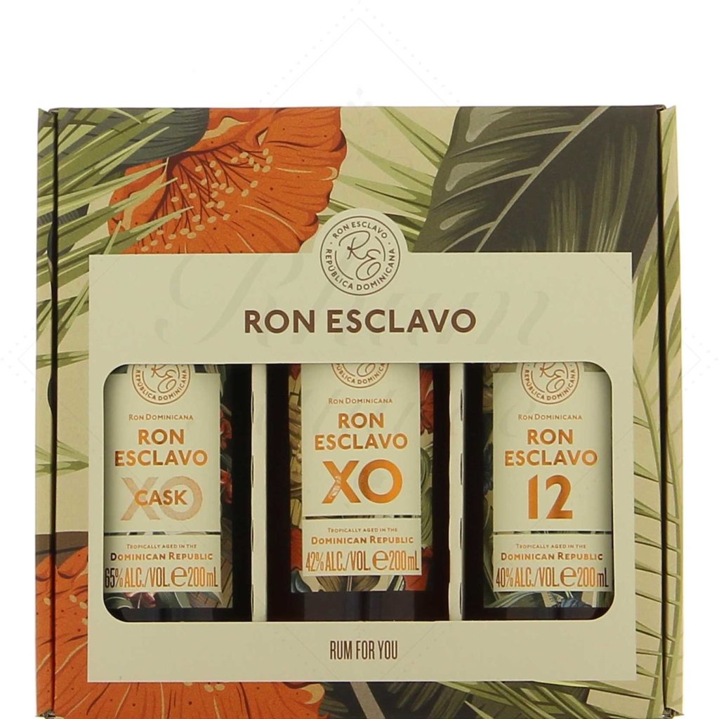 Coffret Ron Esclavo 3 rhums de 20 cl - 12 ans, XO et XO Cask - 49 ...