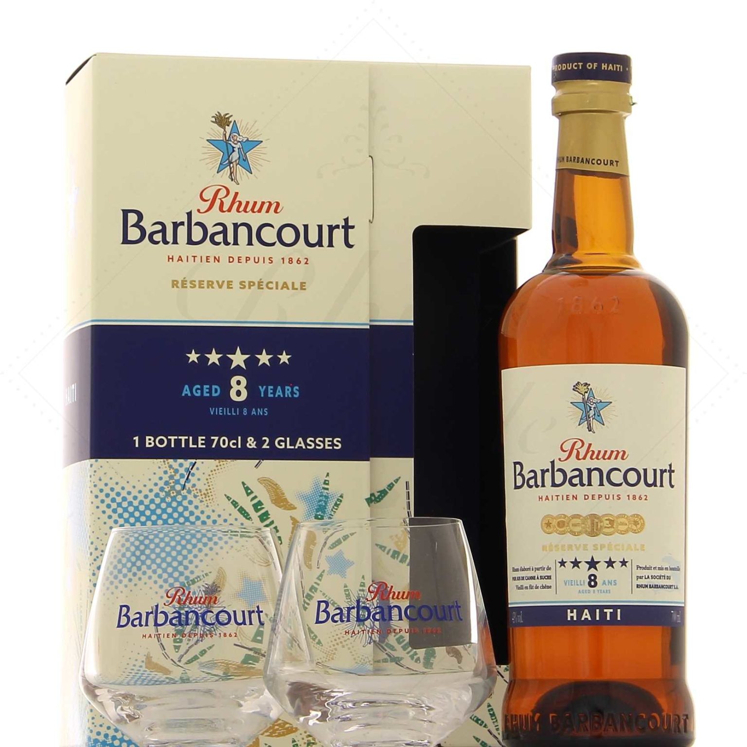 Barbancourt Réserve Spéciale 5 étoiles 8 ans 43° avec 2 verres - Rhum ...