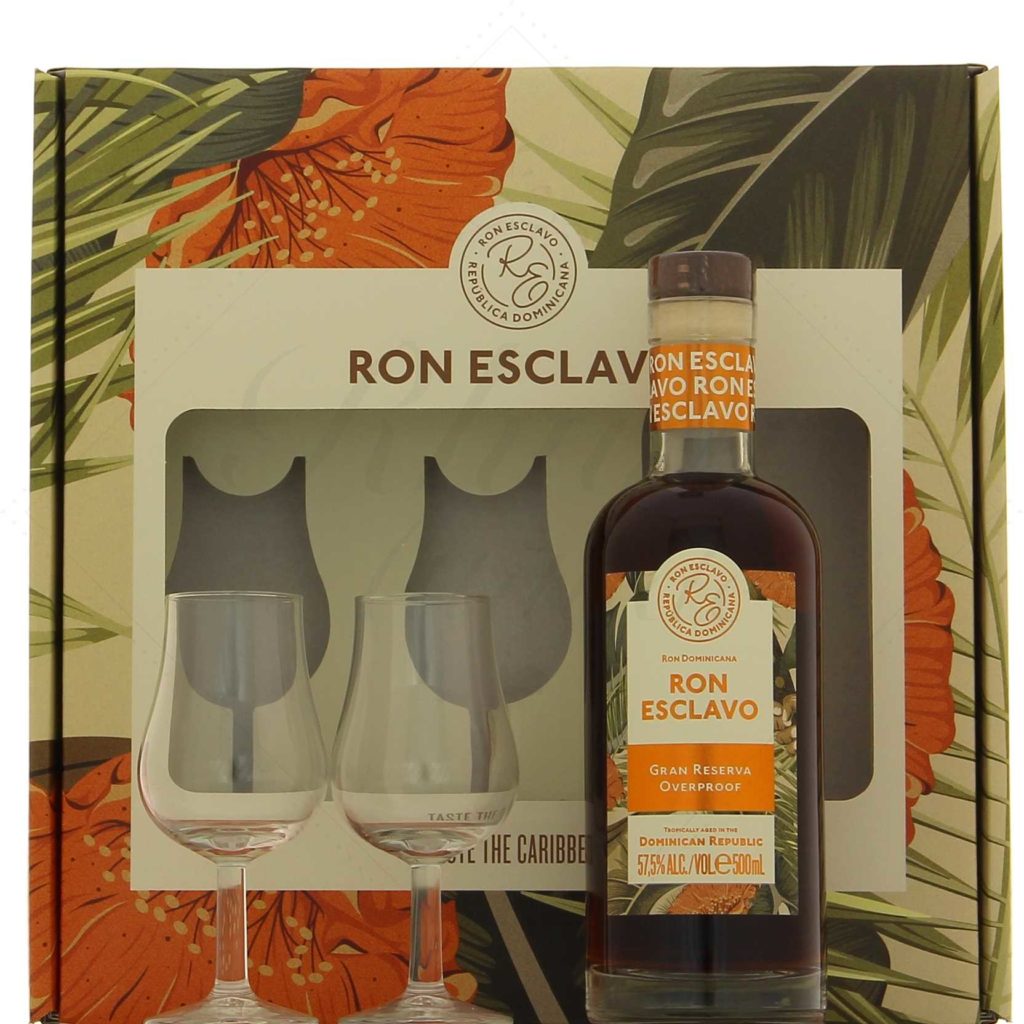 Ron Esclavo Gran Reserva Overproof in box of 2 glasses 57.5° - Rum Attitude