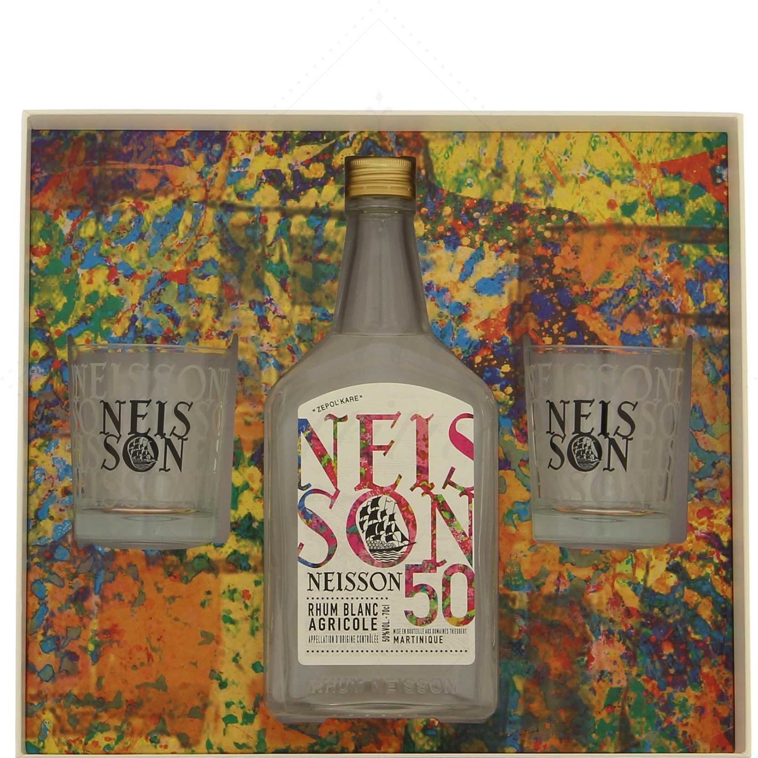 Neisson blanc 50° en coffret ti punch avec 2 verres - Rhum Attitude