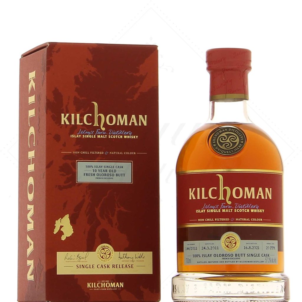 Kilchoman 10 ans Sherry Butt Single Cask 57,3° - Rhum Attitude