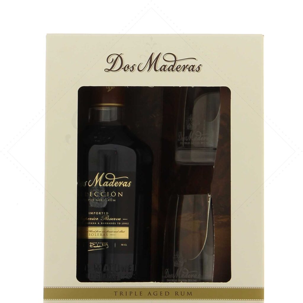 Dos Maderas Seleccion in box of 2 glasses 42° - Rum Attitude