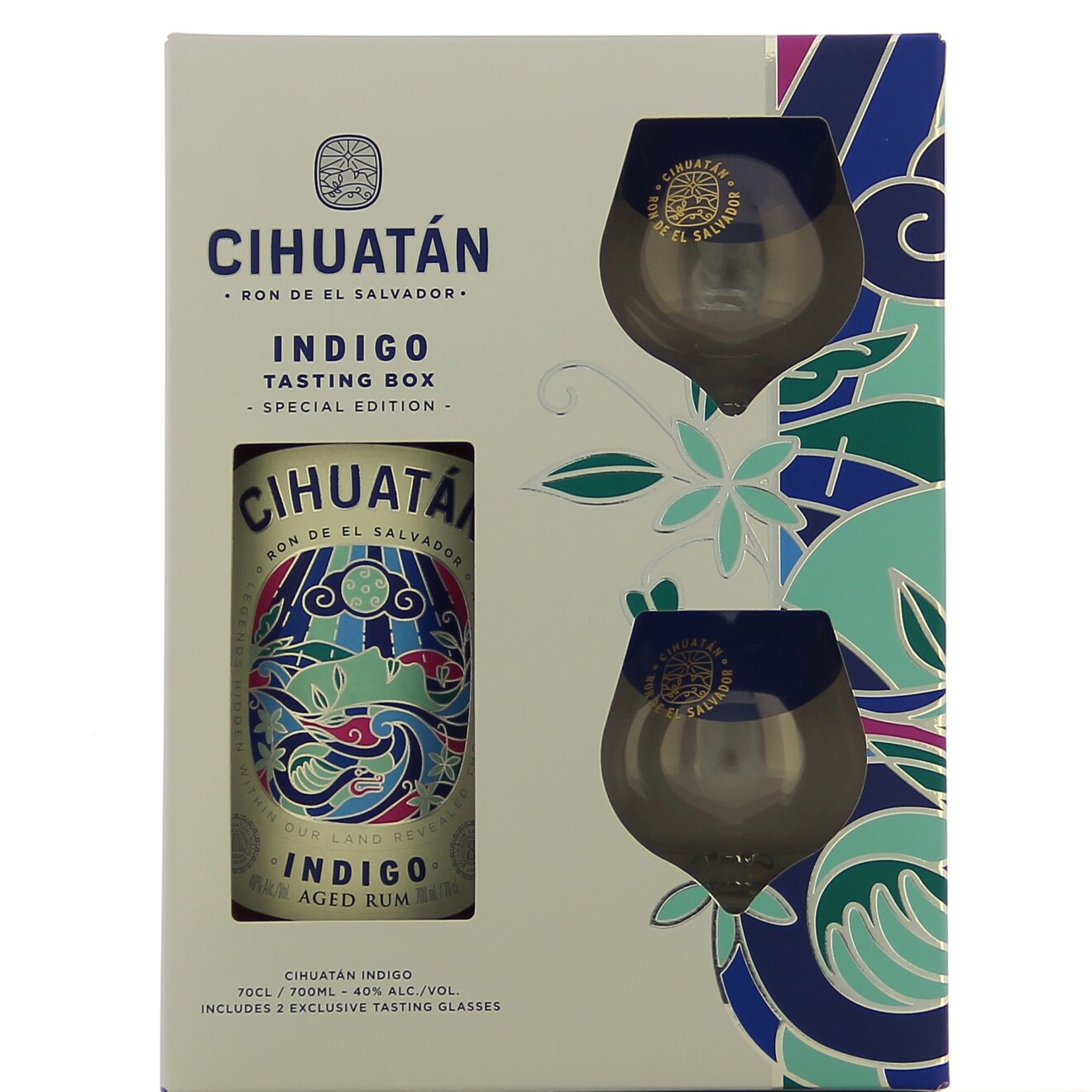 Cihuatan Indigo 8 ans 40° en coffret 2 verres - Rhum Attitude